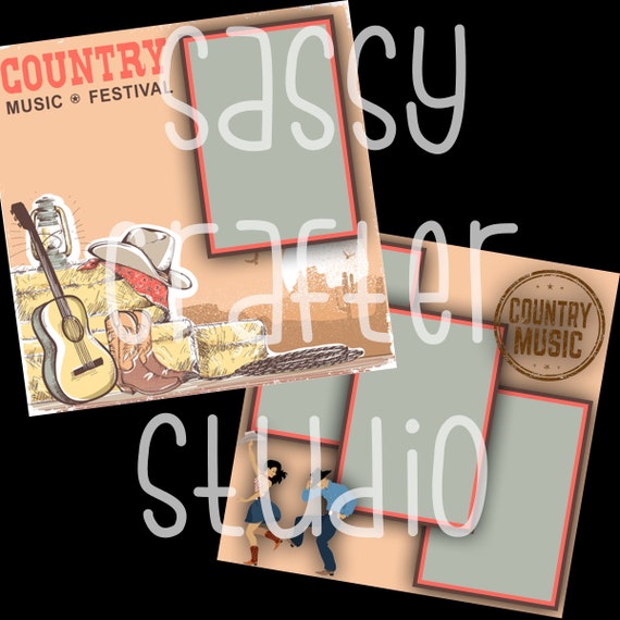 Premade Scrapbook Pages Country Music Readymade Pages | Etsy