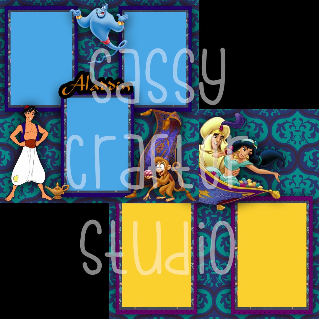 Disney Scrapbook Pages - Meet and Greet - Aladdin 2 Page Set ...