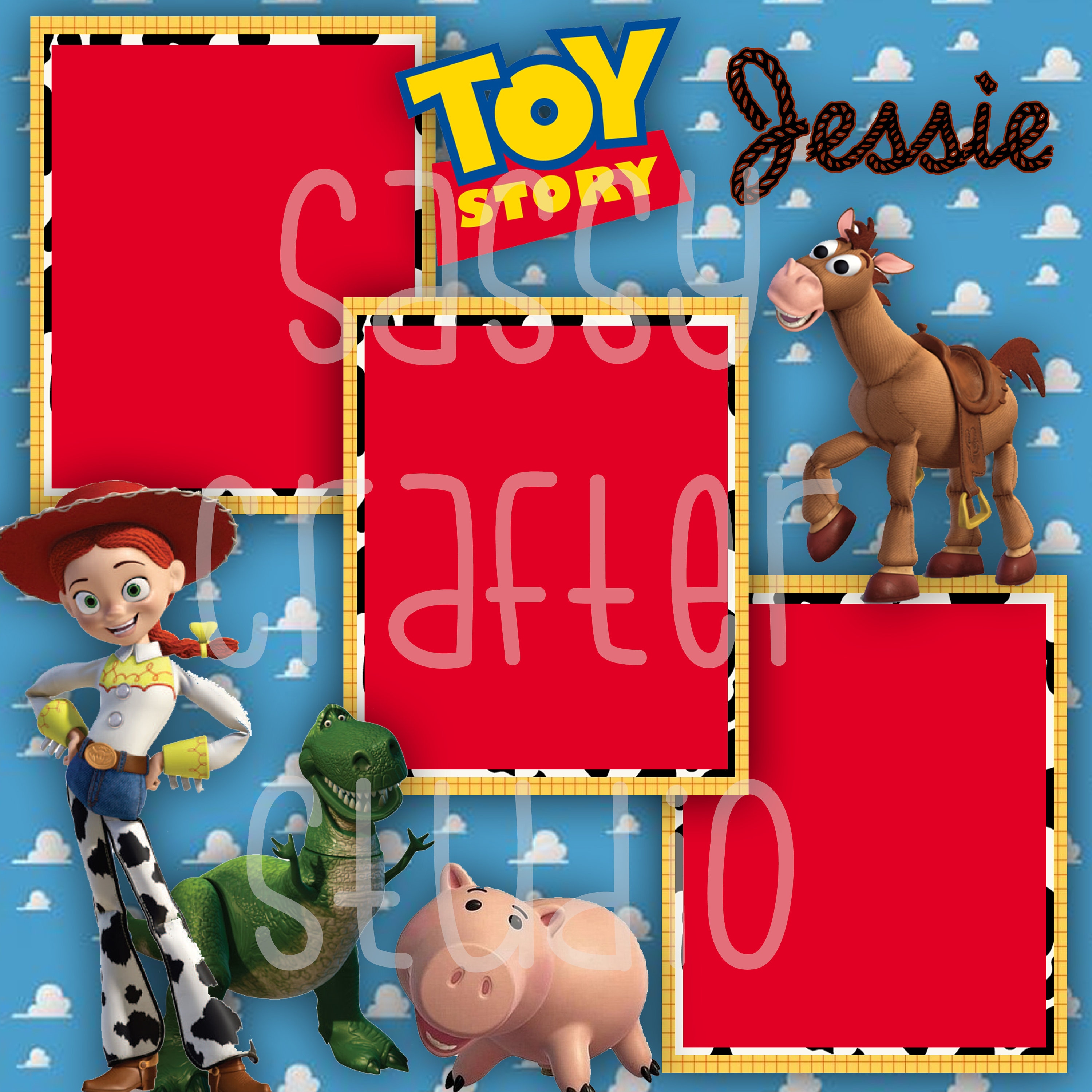 Disney Scrapbook Pages Meet and Greet Jessie Readymade Pages 12x12 ...