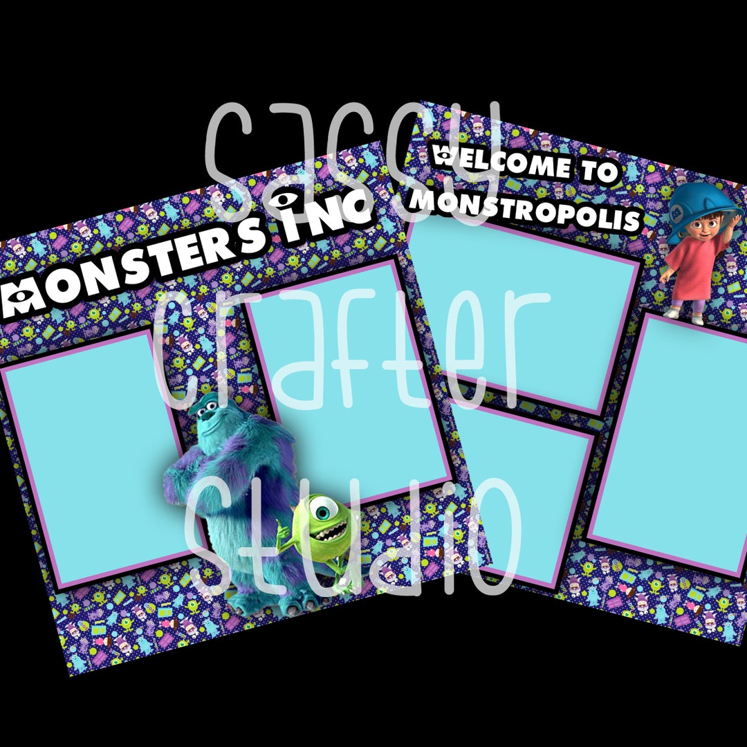 Disney Scrapbook Pages - Monsters Inc - Readymade Pages - 12x12 Pages ...