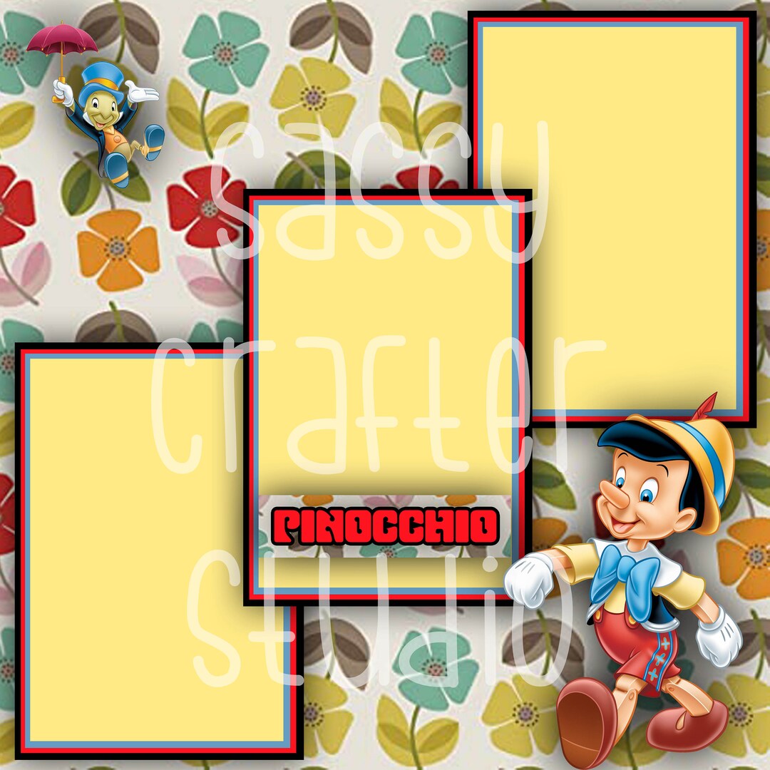 Disney Scrapbook Pages Meet and Greet Pinocchio - Etsy