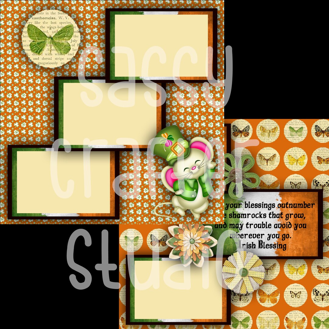 Ireland Scrapbook Pages - Irish Blessing - Readymade Pages - 12x12 ...