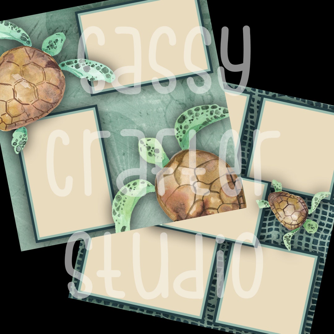 Vacation Scrapbook Pages - Sea Turtles - Readymade Pages - 12x12 ...