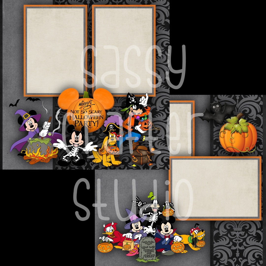 Disney Scrapbook Pages - Mickey's Not so Scary Halloween Party - 2 Page ...