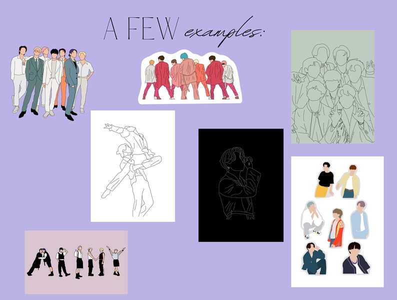 BTS Custom Digital Designs BTS Printable Art Designs for Your Own Shop ...