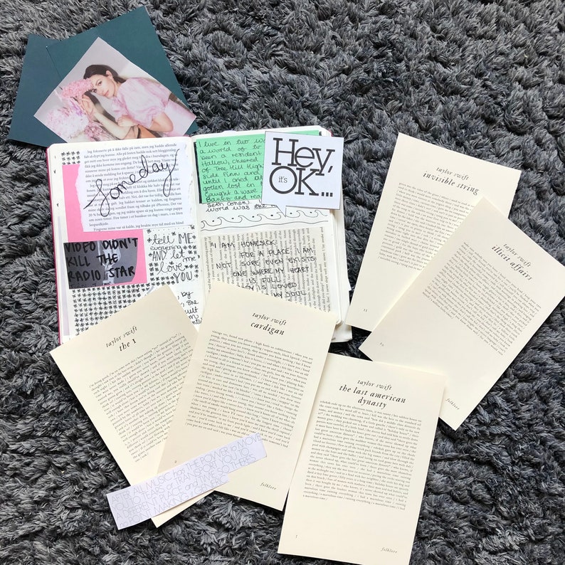 Folklore Lyrics Book Printable Taylor Swift Poster - Etsy