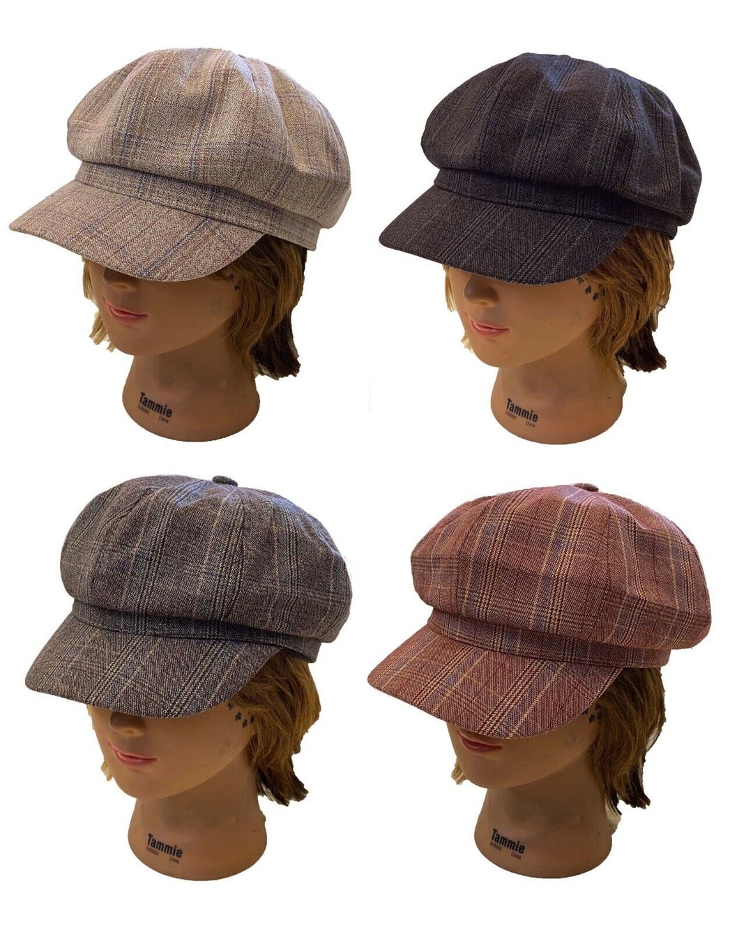 Women Men Ladies 8 Panel Applejack Newsboy Gatsby Driving Delux Cotton ...