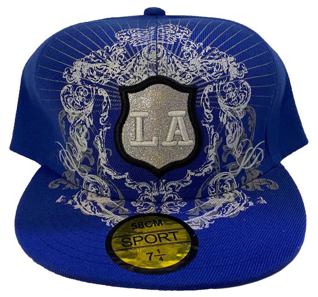 Los Angeles LA Flat Bill Fitted Hip Pop Baseball Black Hat Cap - Etsy