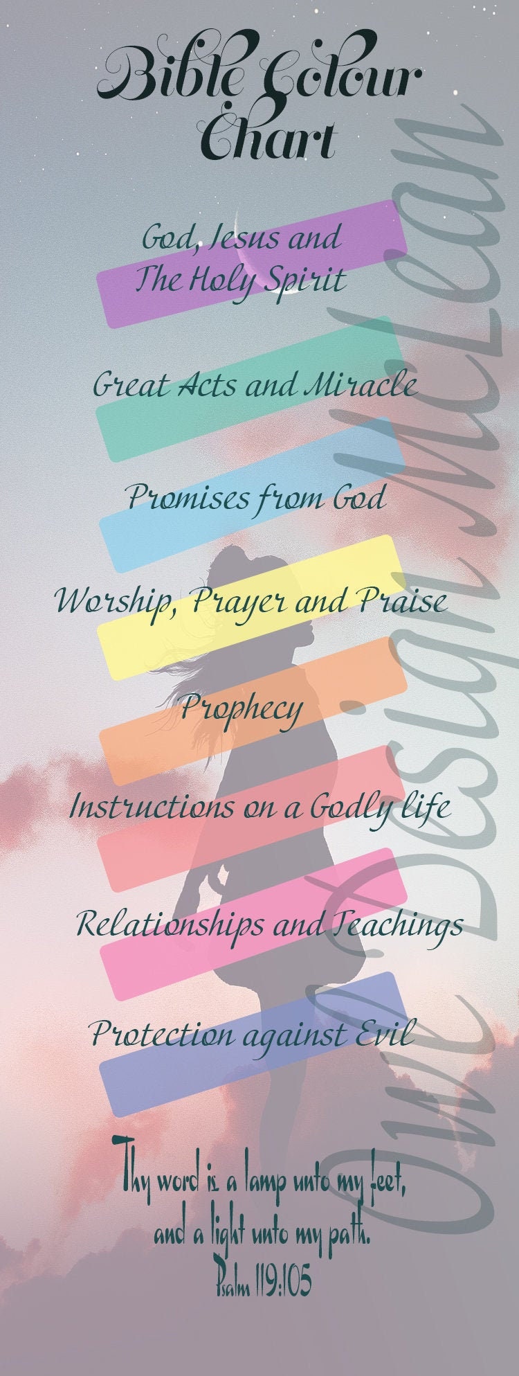 Bible Study Colour Chart - Etsy