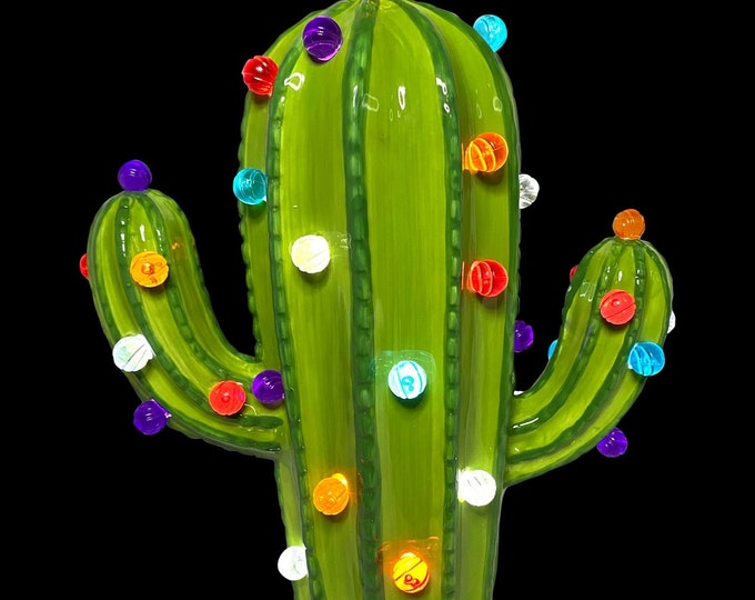 Light up Cactus USA Ceramic Cactus Christmas Tree Decoration ...