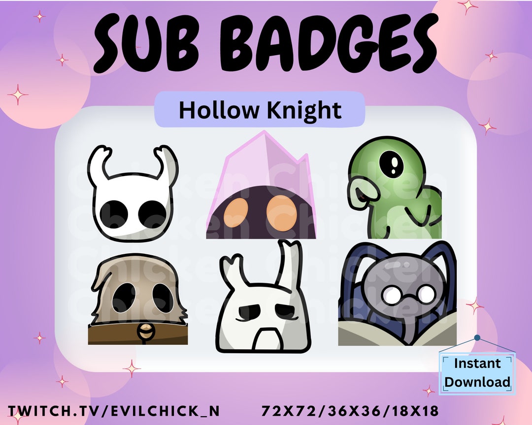 Hollow Knight Sub Badges, Hollow Knight Emotes, Hollow Knight Badge ...