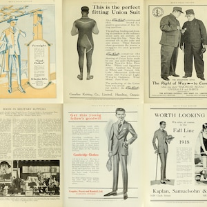 Vintage Mens Fashion Magazine Men's Wear Review 1918 to 1920. Clothing ...