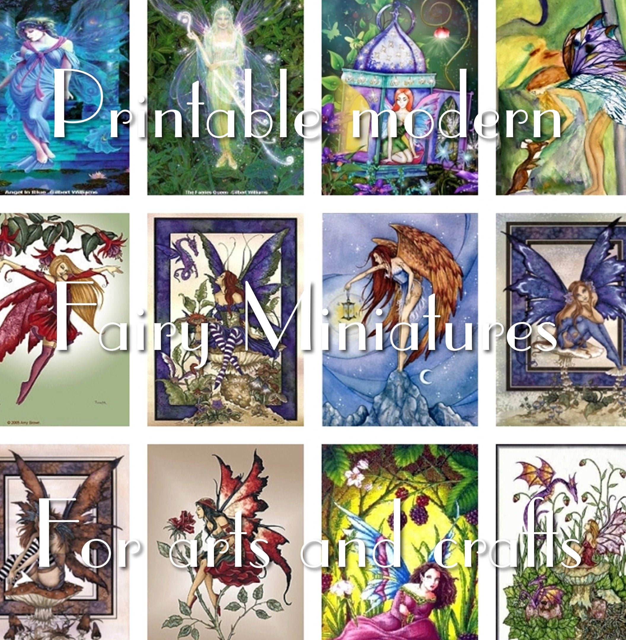 Printable Miniature Modern Fairies for Decoupage, Crafts, Doll House ...