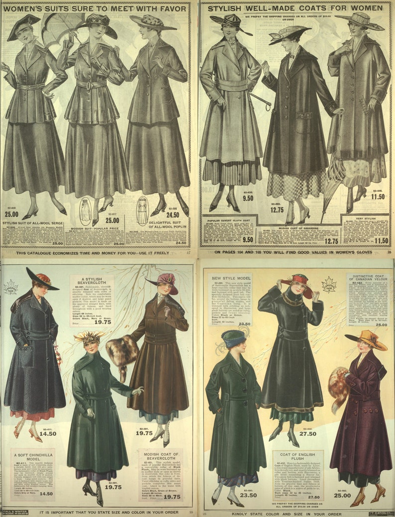 Eaton's Vintage Fashion Catalogues. Canadian 1900s Clothing Catalog ...