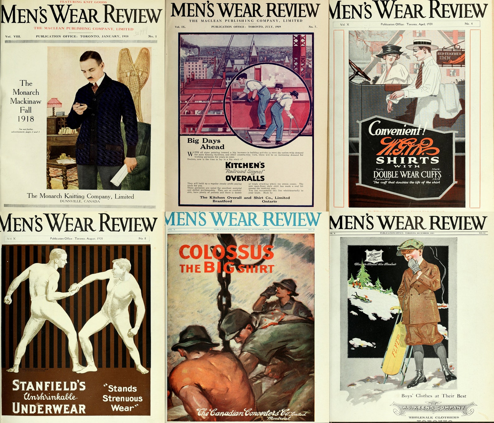Vintage Mens Fashion Magazine Men's Wear Review 1918 to 1920. Clothing ...