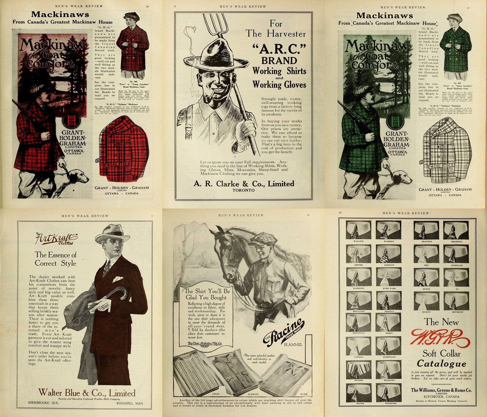 Vintage Mens Fashion Magazine Men's Wear Review 1918 to 1920. Clothing ...