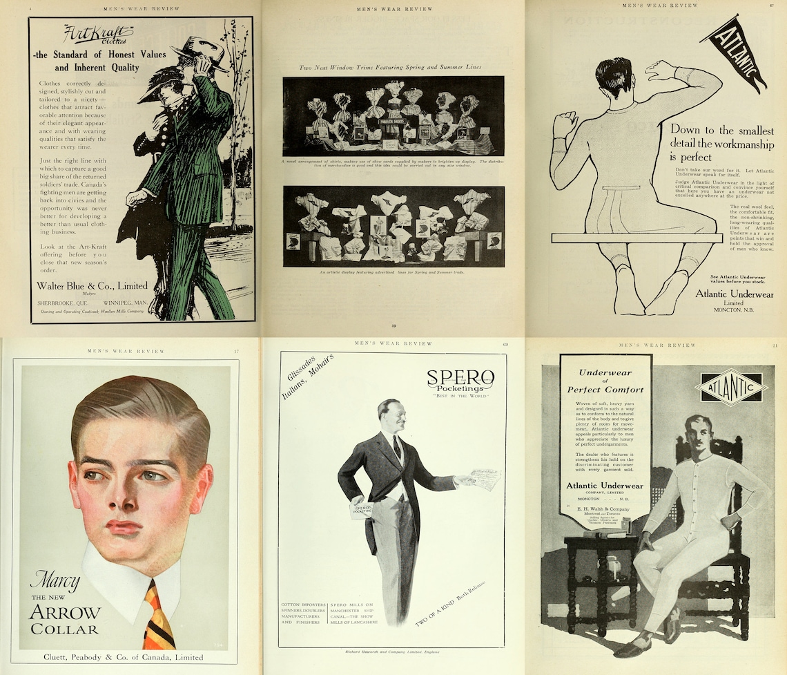 Vintage Mens Fashion Magazine Men's Wear Review 1918 to 1920. Clothing ...