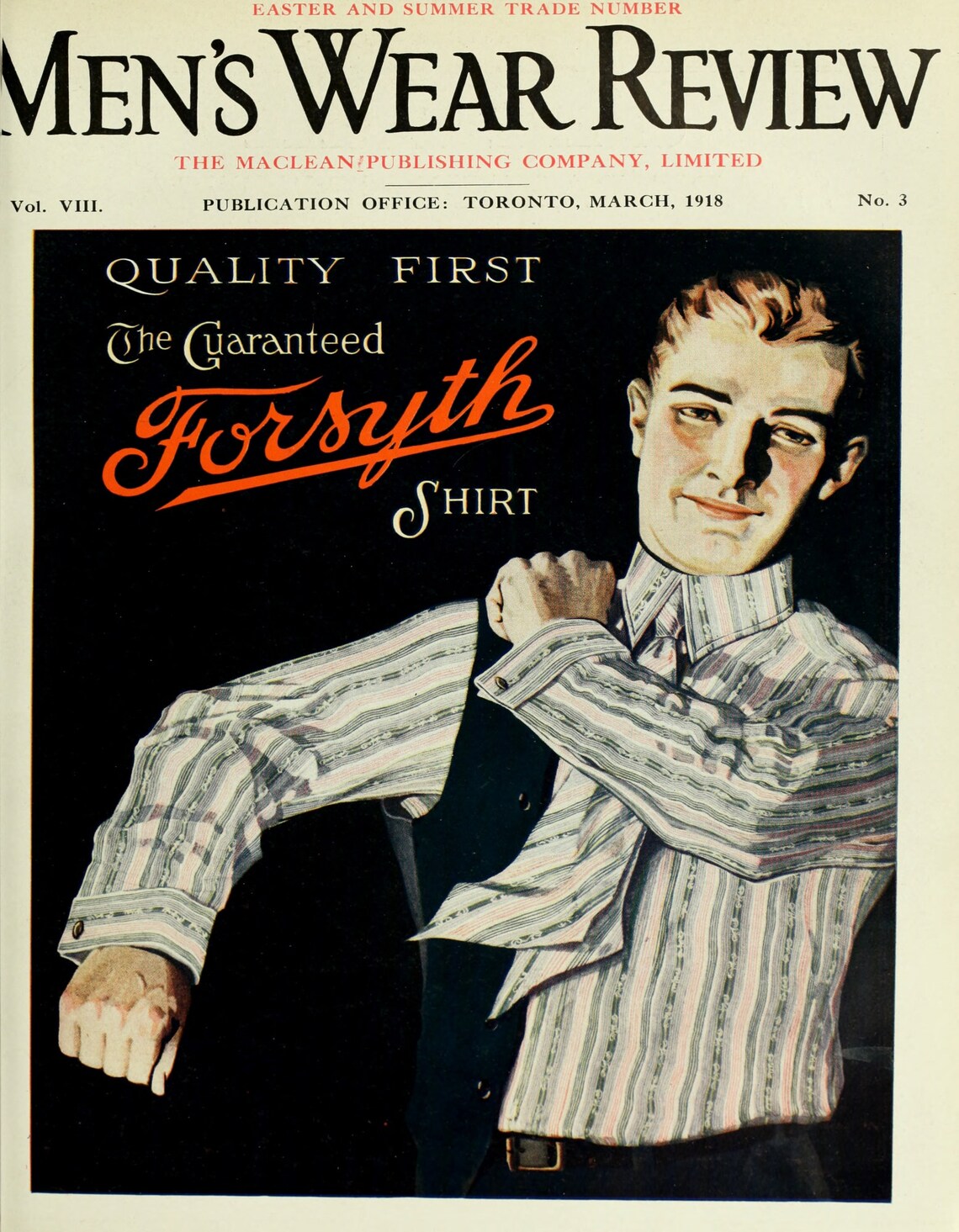 Vintage Mens Fashion Magazine Men's Wear Review 1918 to 1920. Clothing ...