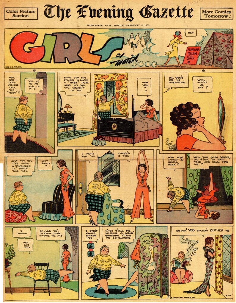 The 1930s Evening Gazzette Newspaper Comics Strips | Etsy