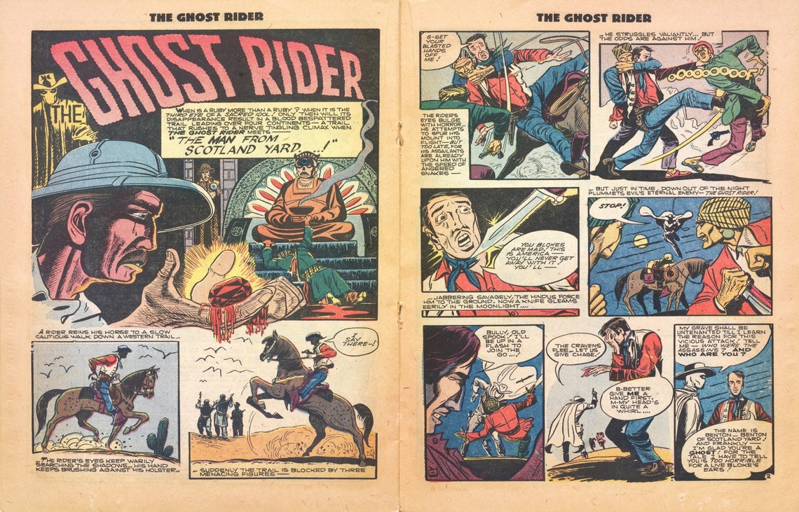 Ghost Rider Comics. 1950s Wild West & Horror Comic Stories of the ...
