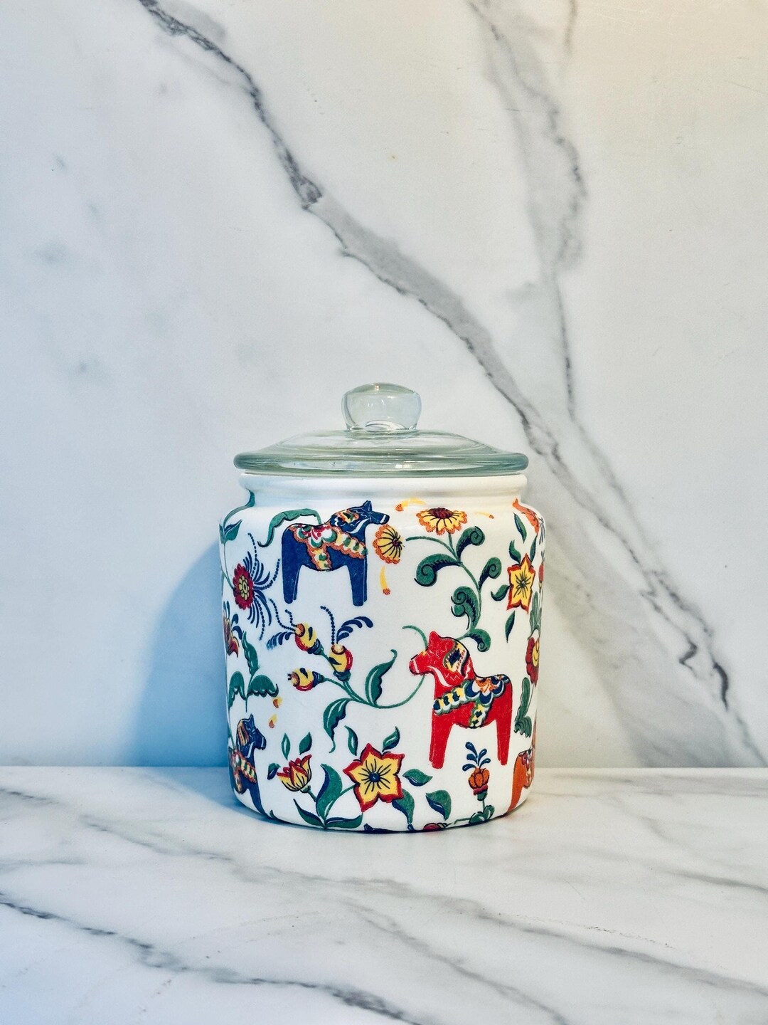 SMALL Dala Horse Canister/planter, Tea Caddy, Container for Nuts, Candy ...