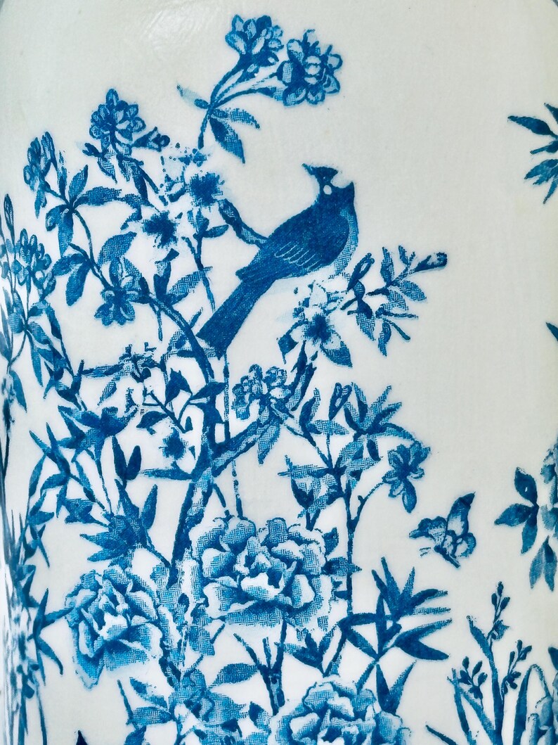 Blue Toile Bathroom Set: French Country Vanity Organizer, Set of 3 ...