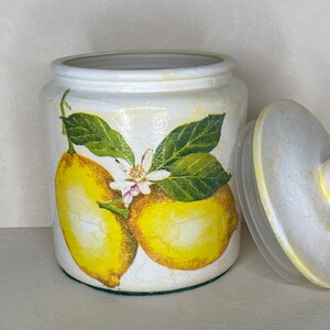 Lemon Themed Canister/planter Tea Caddy Container for Nuts | Etsy