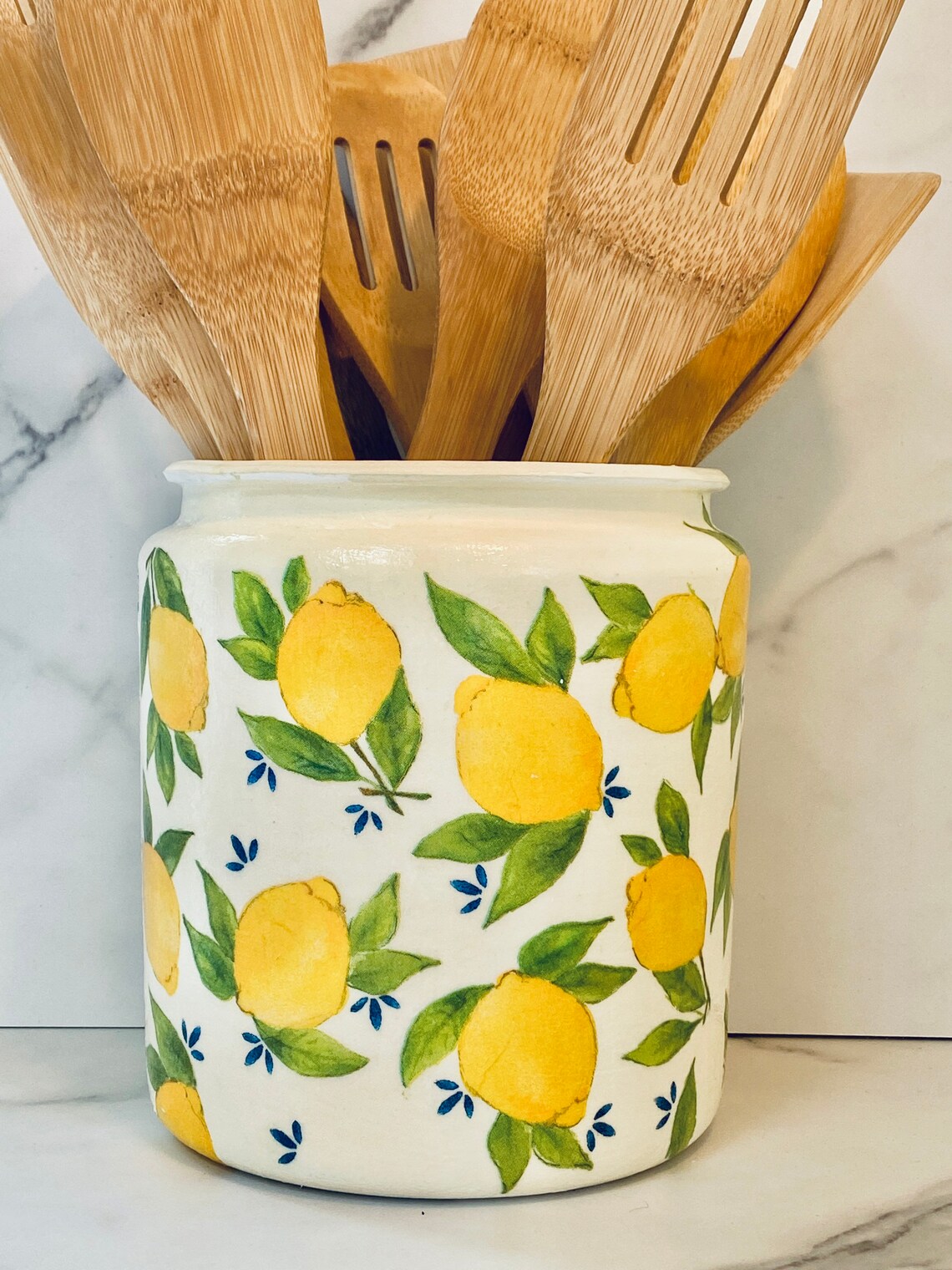 Lemon and Fruit Themed Kitchen Utensil Holder Utensil Caddy | Etsy
