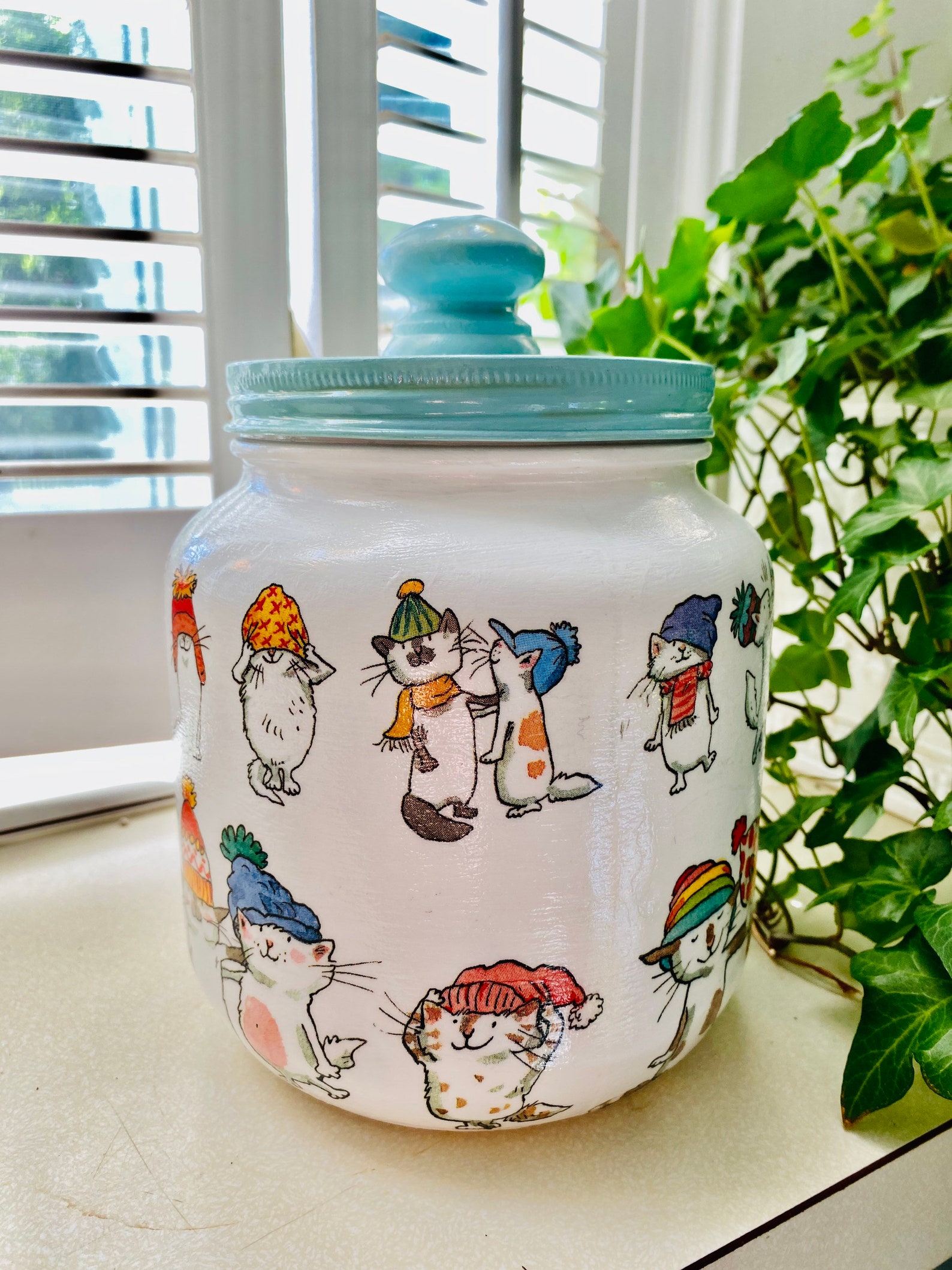 Cat Treat Jar Kitten Snack Jar Dry Storage for Cat Treats - Etsy