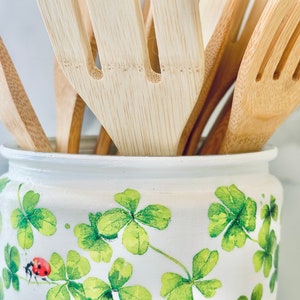 Four Leaf Clover/ladybug Kitchen Utensil Holder, Ladybug Utensil Caddy ...