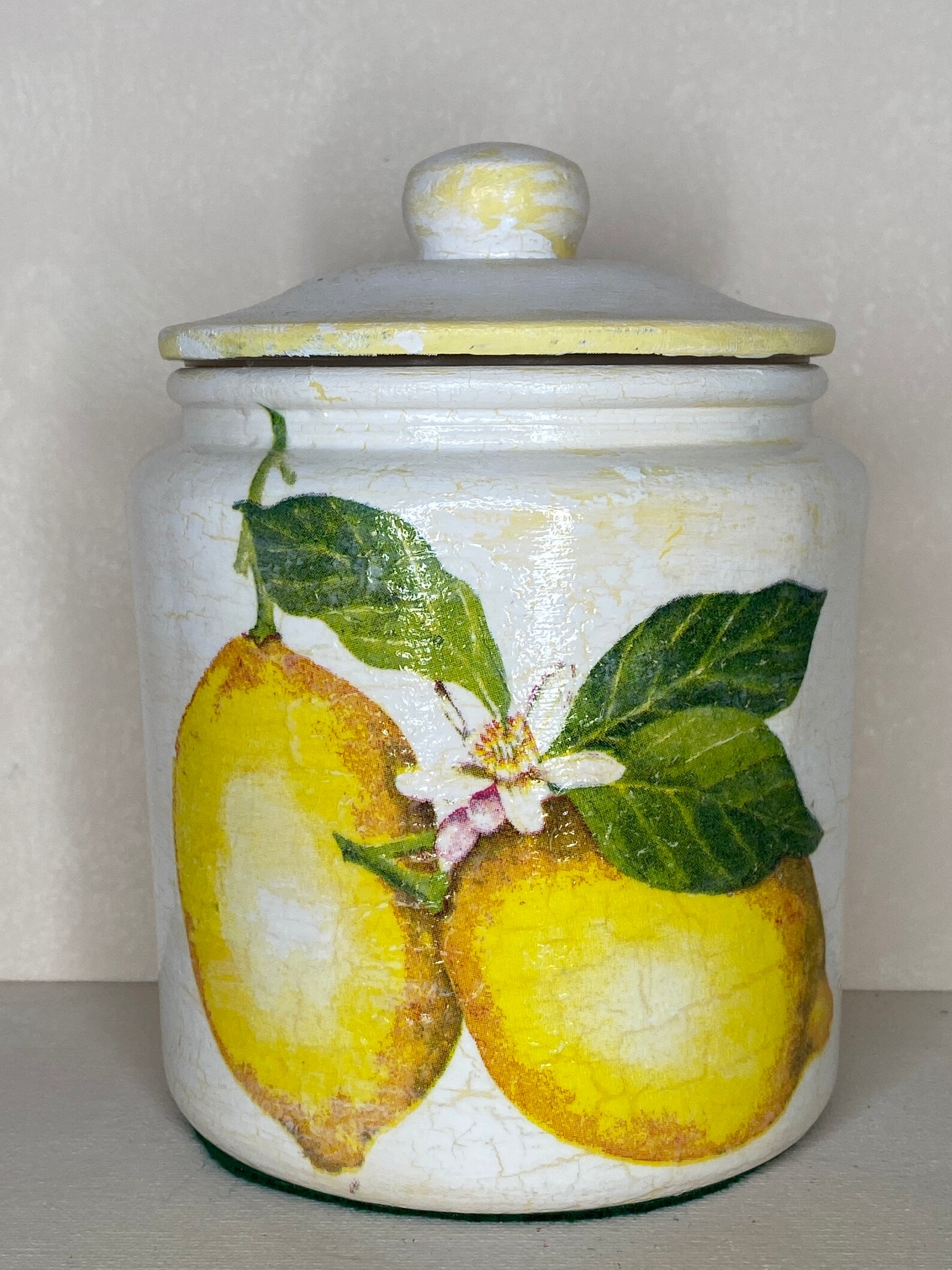 Lemon Themed Canister/planter Tea Caddy Container for Nuts | Etsy