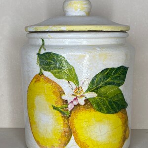 Lemon Themed Canister/planter, Tea Caddy, Container for Nuts, Candy ...