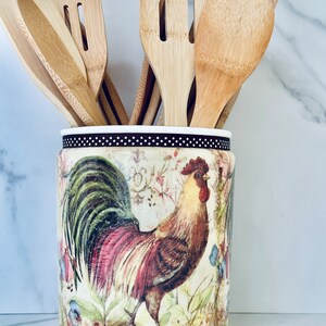Roosters Kitchen Utensil Holder, Rooster Utensil Caddy, Rooster Utensil ...
