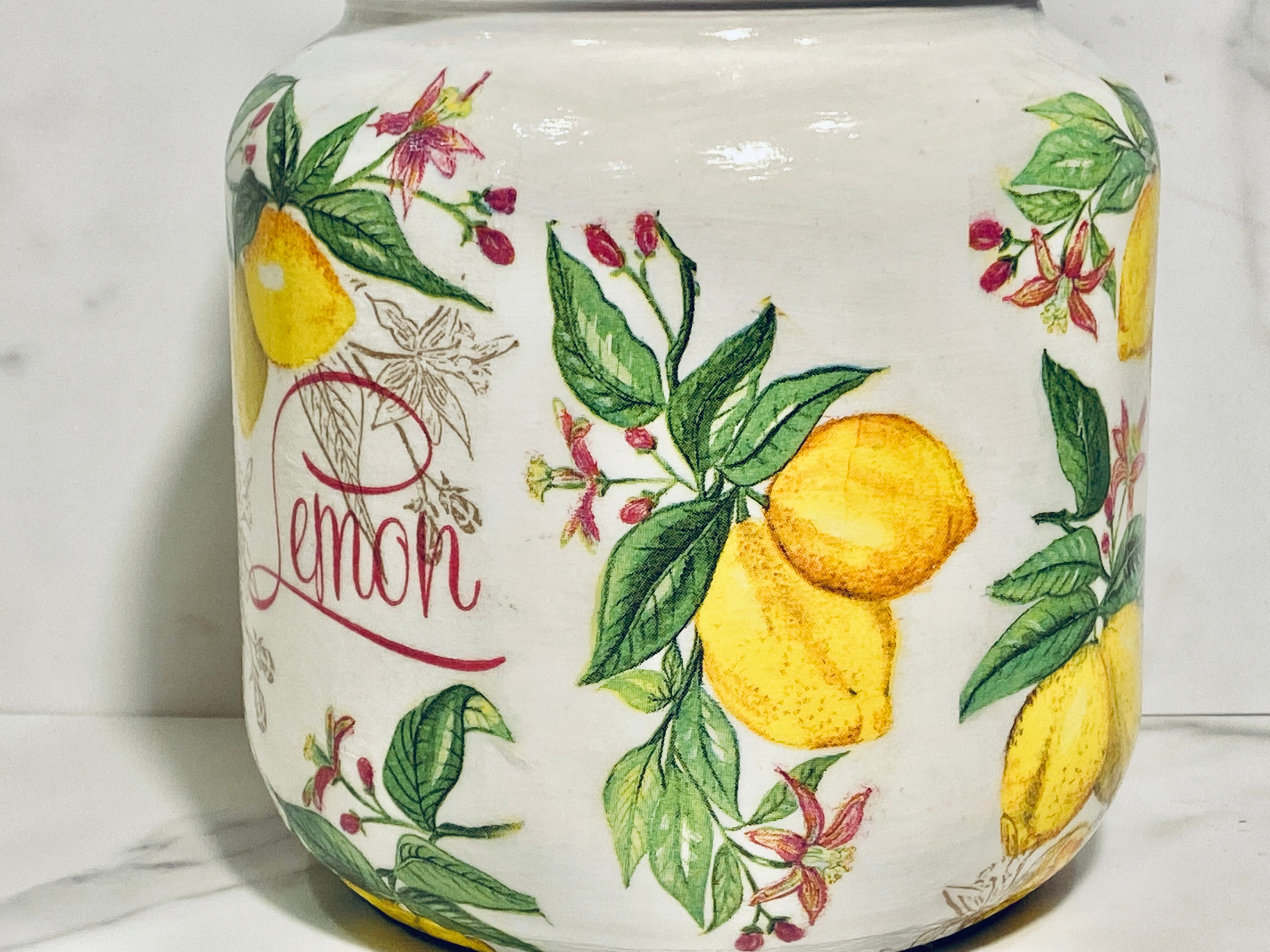 Lemon Cookie Jar Kitchen Canister 1/2 Gallon 64 Ounce H8 | Etsy
