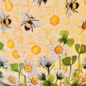 Extra Large Honey Bee/floral Utensil Holder, Honey Bee Caddy, Honey Bee ...