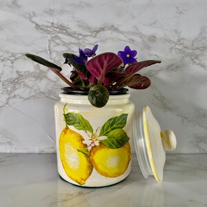 Lemon Themed Canister/planter, Tea Caddy, Container for Nuts, Candy ...