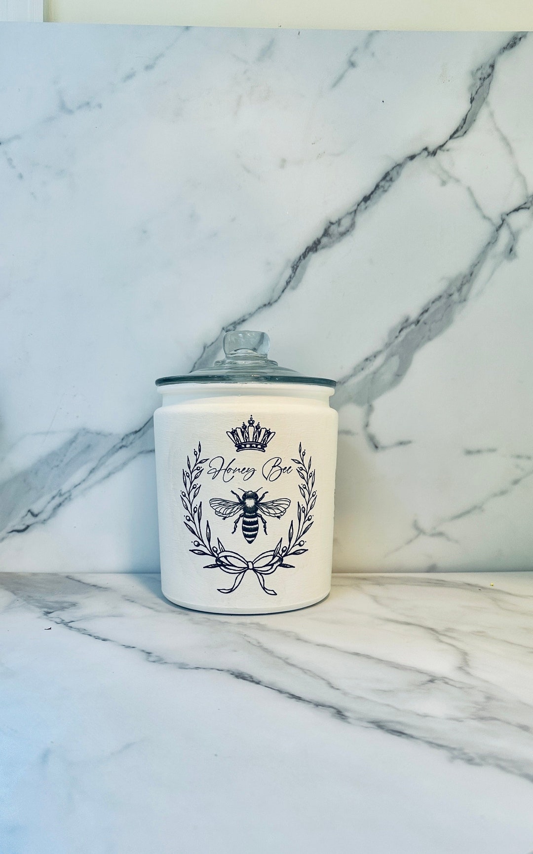 Bee Cookie Jar, Honey Bee Canister, 1/2 Gallon, 64 Ounce, H8" X W6 ...