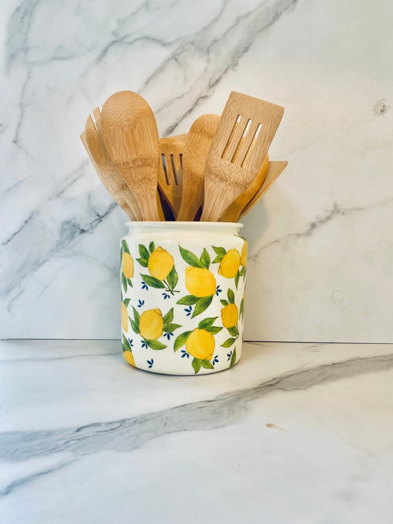 Lemon and Fruit Themed Kitchen Utensil Holder Utensil Caddy - Etsy