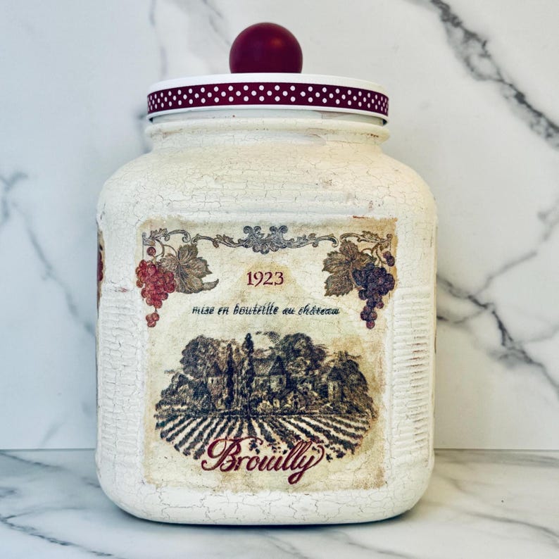 EXTRA LARGE French Country Cracker Jar: Italian Theme Cookie Jar ...