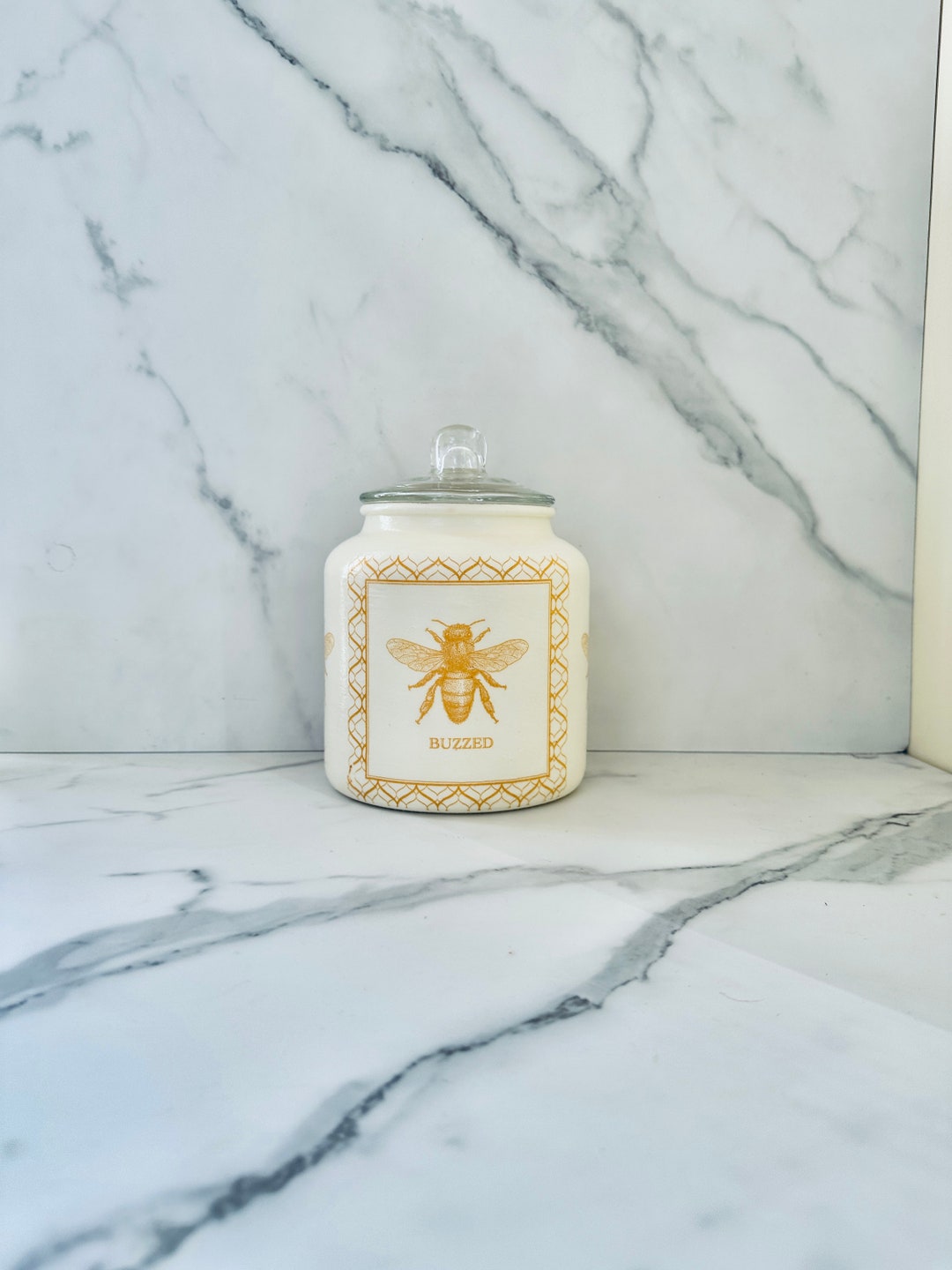Honey Bee Cookie Jar, Honey Bee Canister, 1/2 Gallon, 64 Ounce, H8"xw6 ...