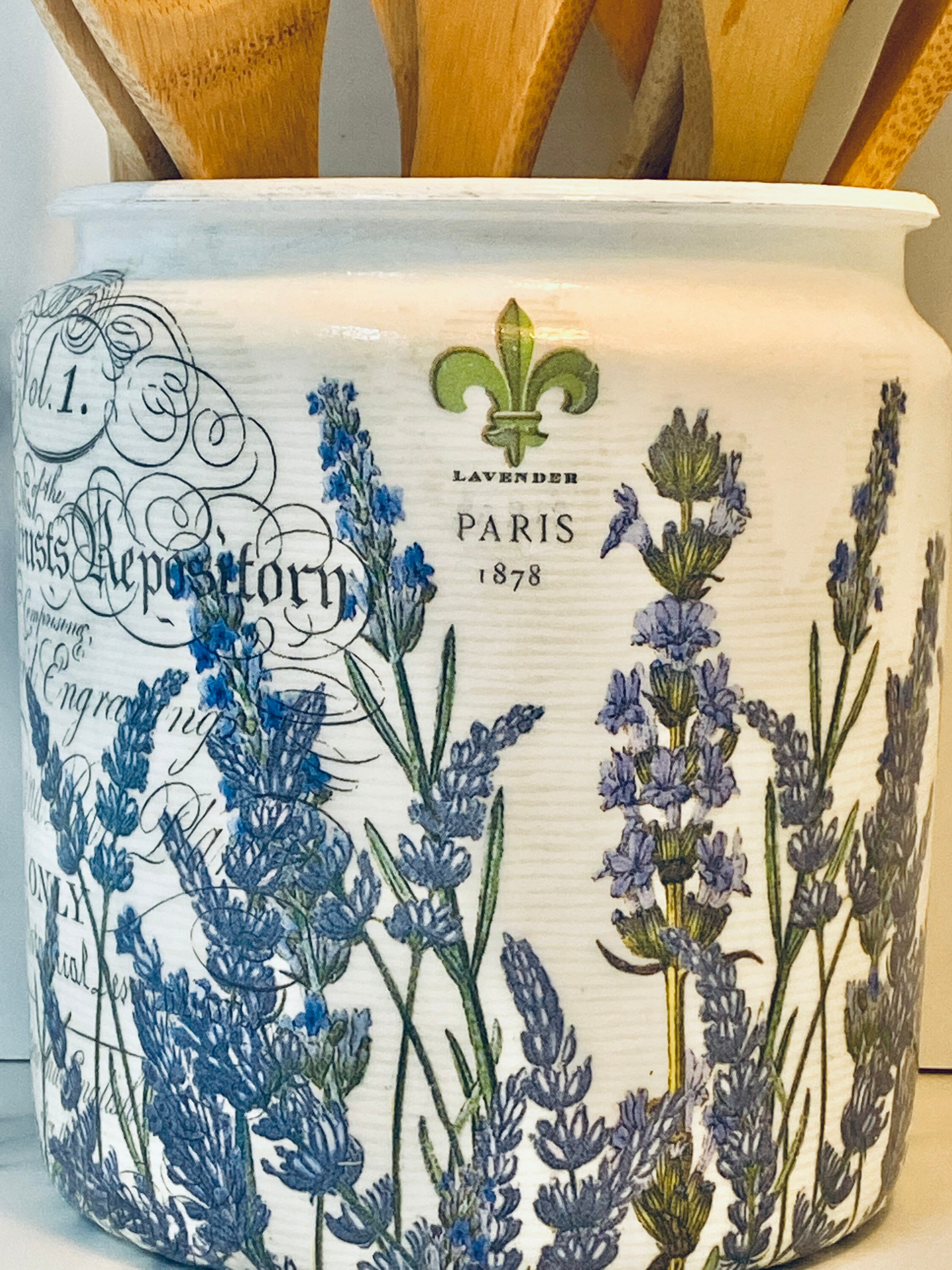 Extra Large French Country Farmhouse Utensil Holder Lavender - Etsy