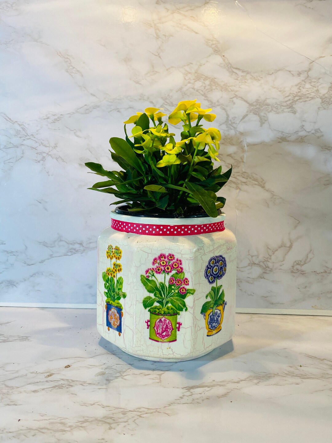 Floral Canister, Floral Plant Holder, Floral Container, Floral Storage ...