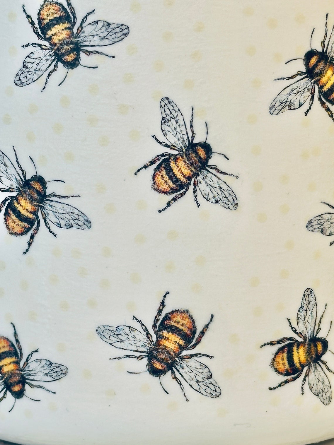 EXTRA LARGE Honey Bee Utensil Holder: Bumblebee Decoupage Kitchen Crock ...