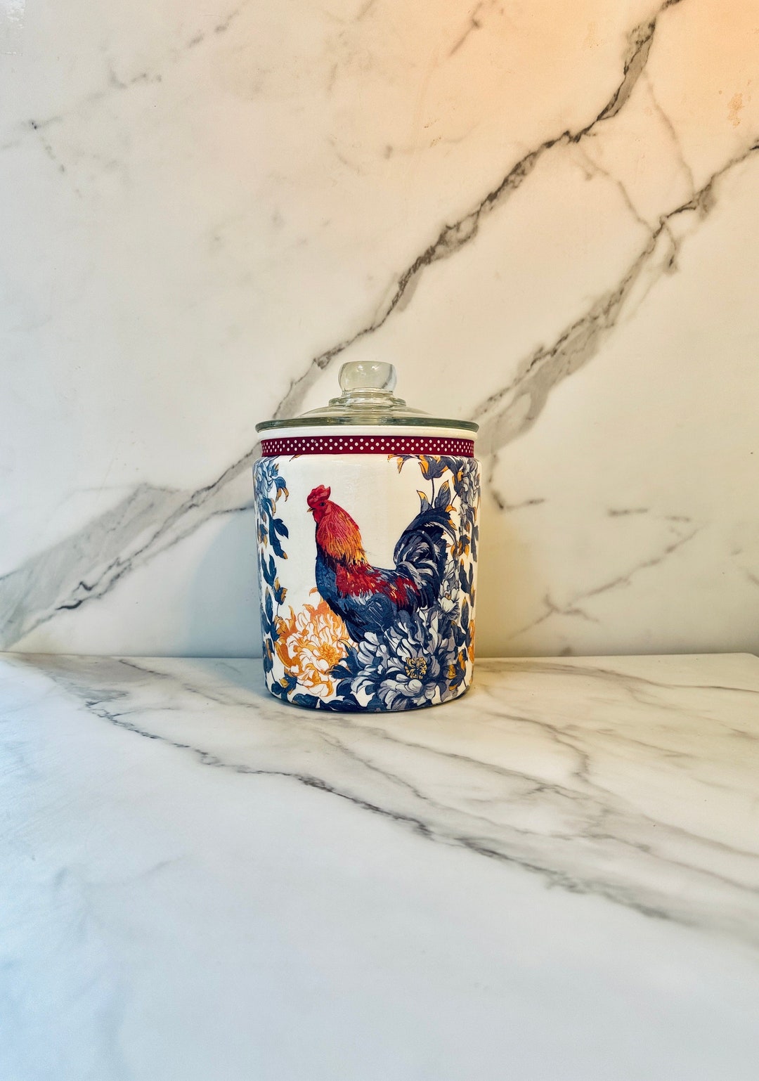 Rooster Cookie Jar, French Farmhouse Kitchen Canister, 1/2 Gallon 64 ...