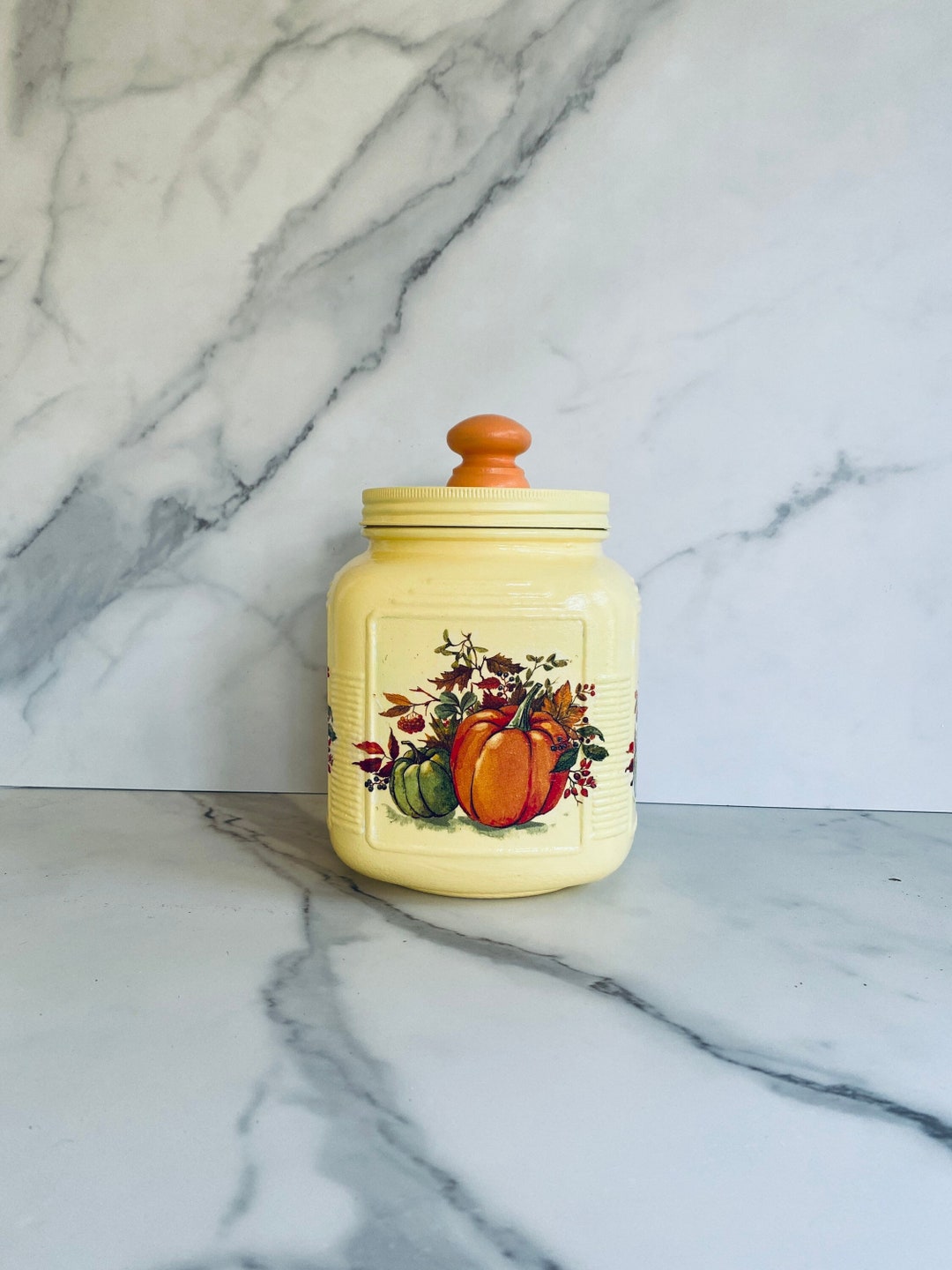 Pumpkin Cookie Jar, Canister, 64ozs, 1/2 Gallon, H8 X W 6, Fall Themed ...