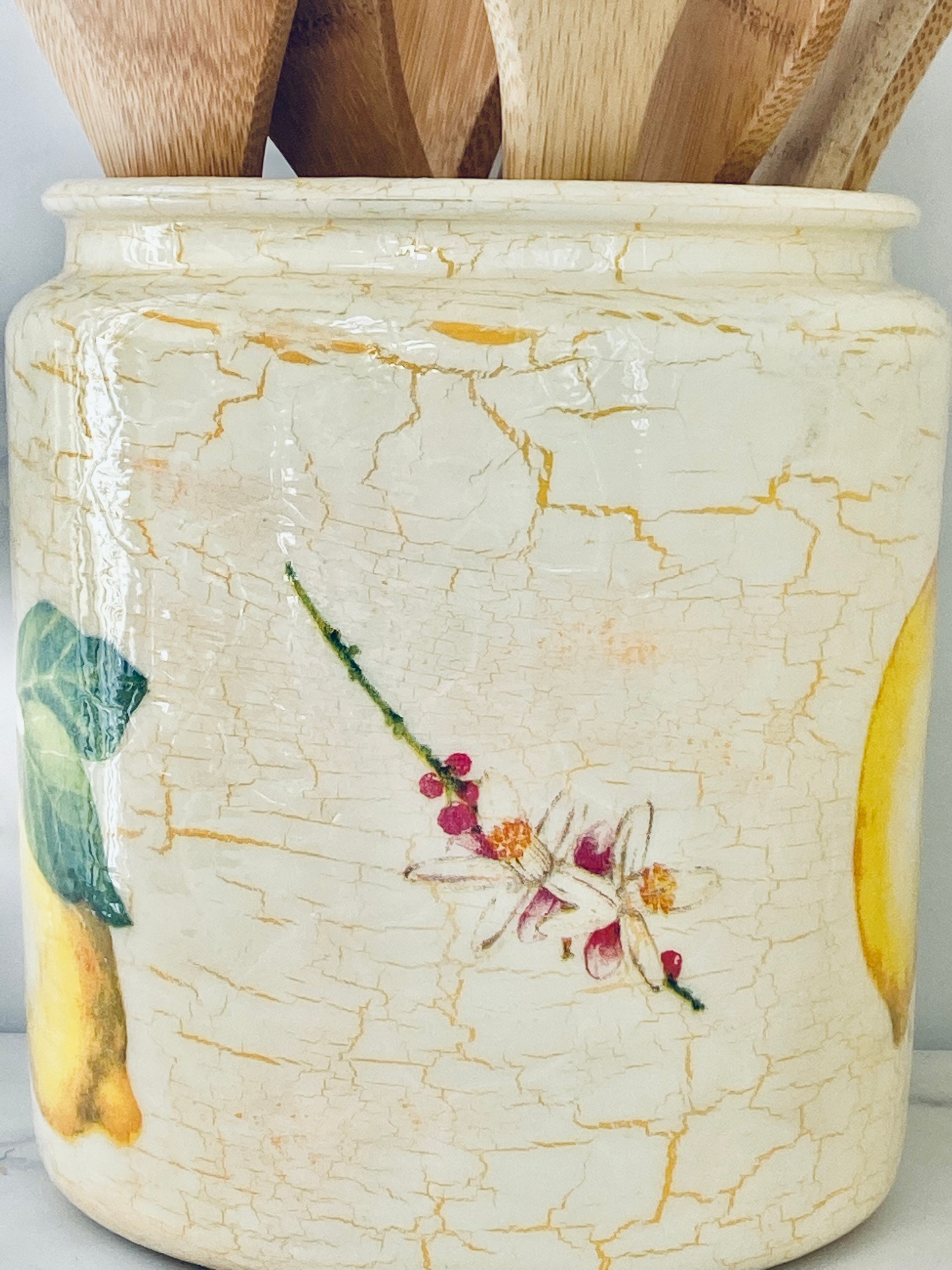 Extra Large Lemon Themed Kitchen Utensil Holder Utensil - Etsy