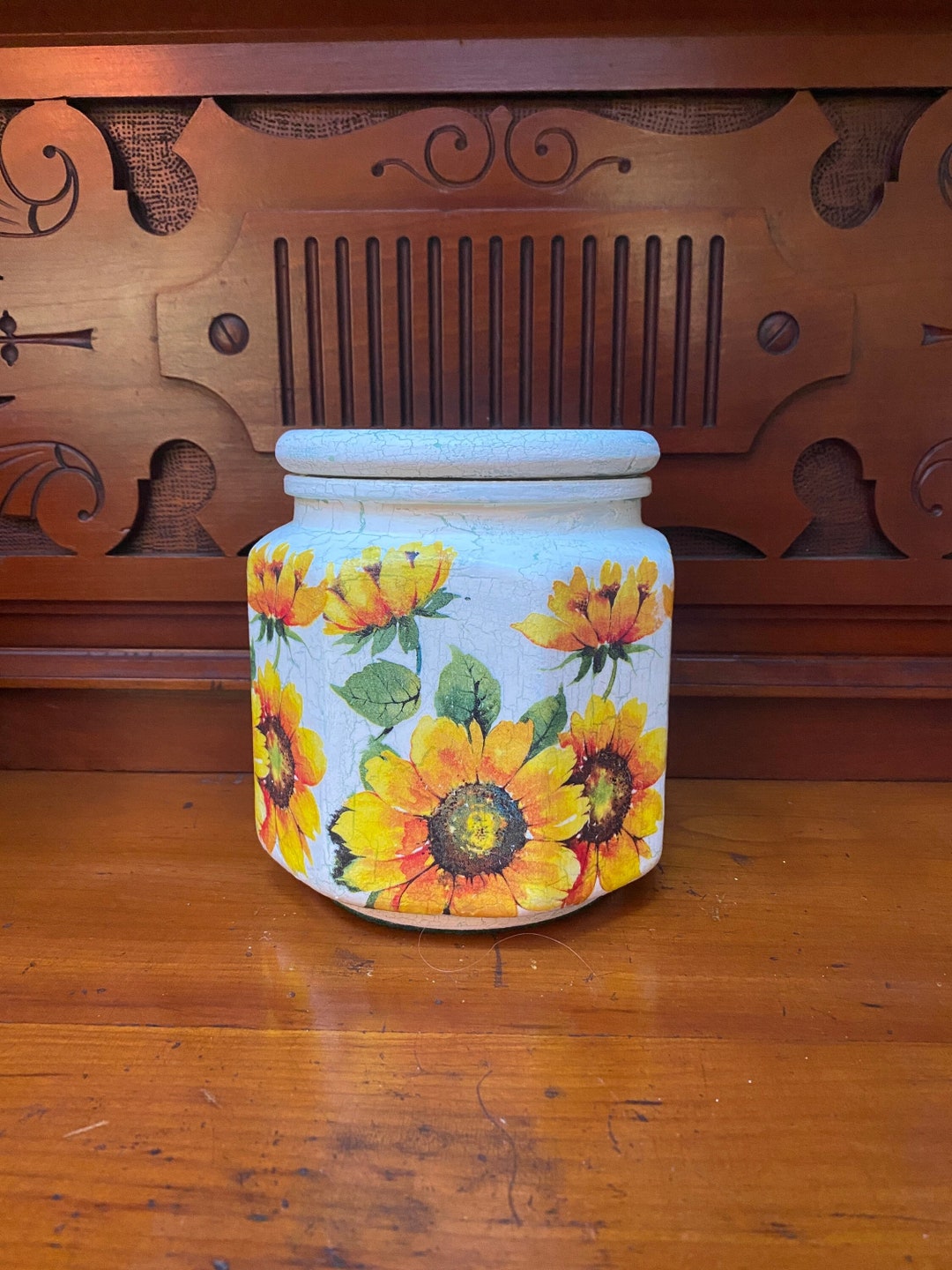 Sunflower, Storage Jar, Canister, Kitchen Storage, Bathroom Storage ...