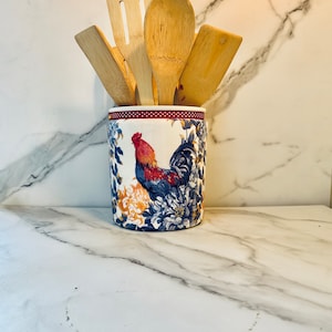 Roosters Kitchen Utensil Holder, Rooster Utensil Caddy, Rooster Utensil ...