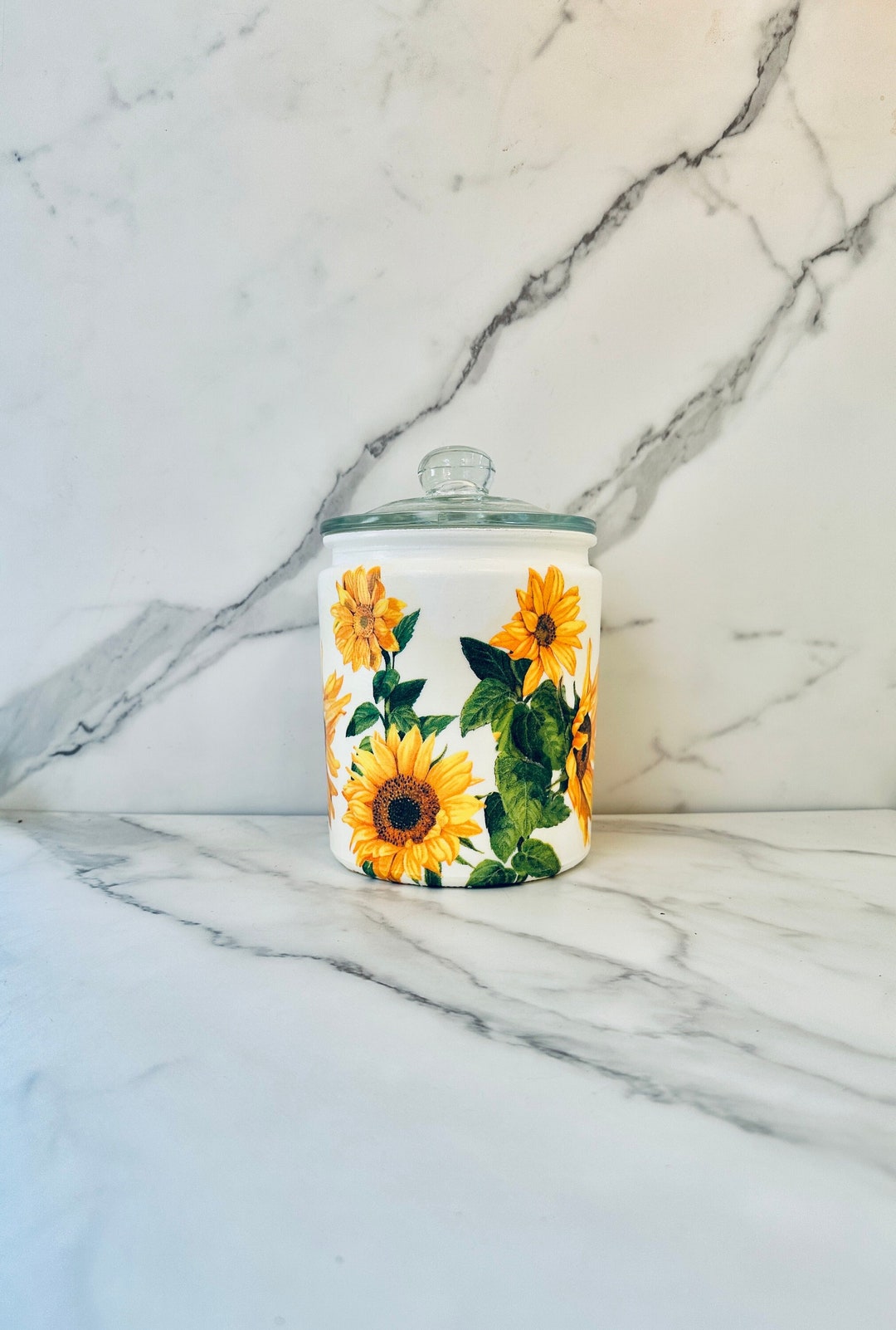 Sunflower Cookie Jar, Kitchen Canister, 64ozs, 1/2 Gallon, H8 X W 6 ...