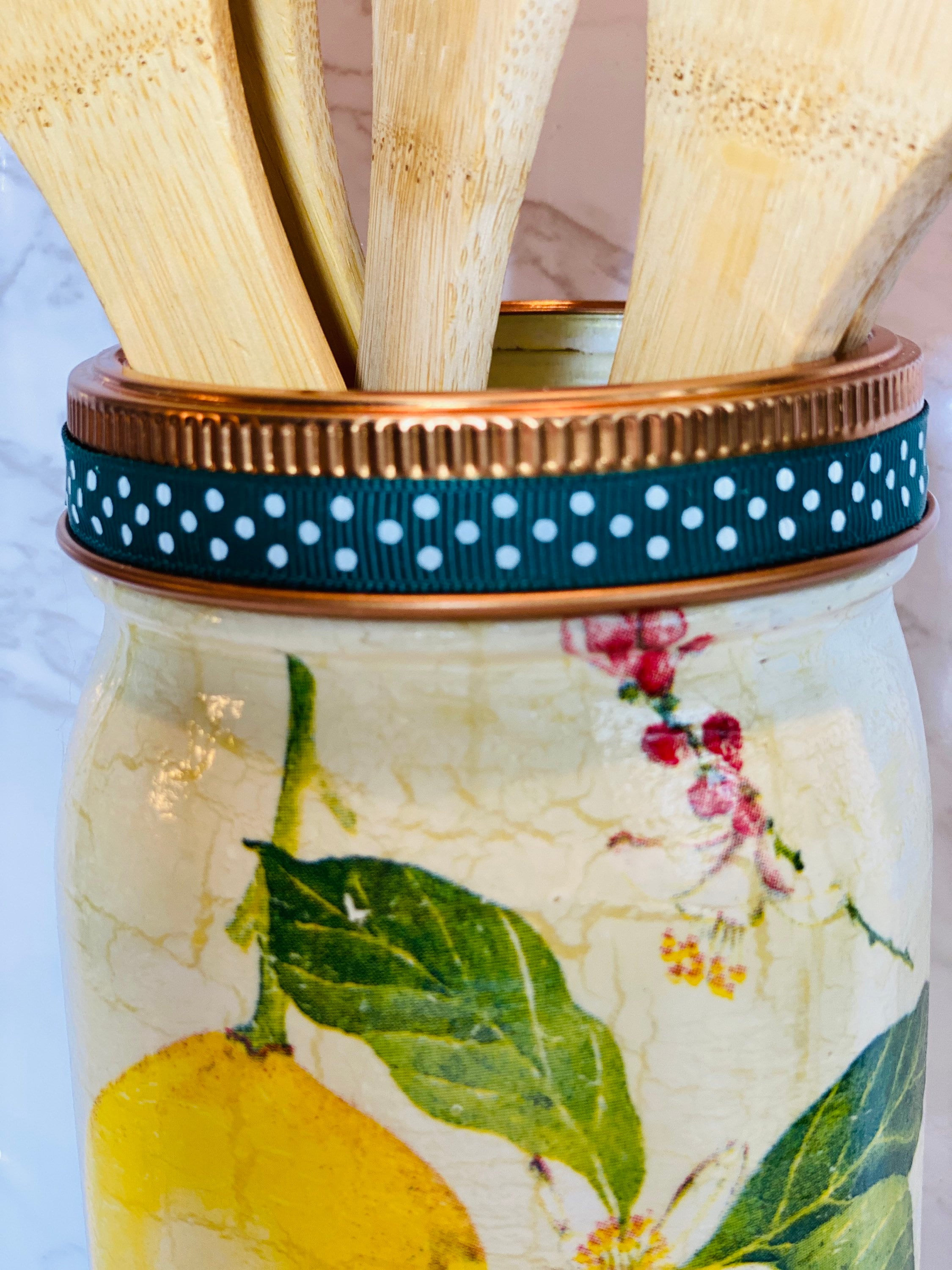 Lemon Themed Kitchen Utensil Holder Caddy Perfect for - Etsy